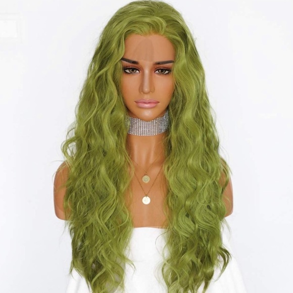 Accessories | 22 Goblin Green Wavy Lace Front Wig New | Poshmark